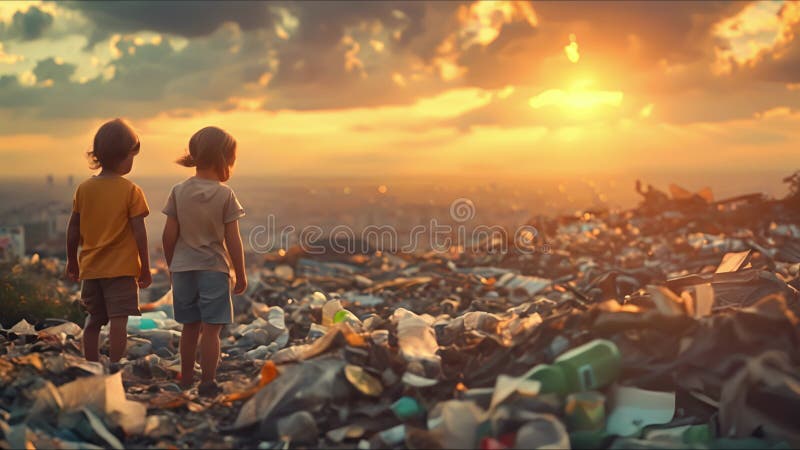 Polluted World. Garbage and Waste. Children Suffer from Pollution ...