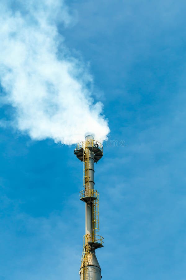 Polluting White Smoke Coming Out of Chimney Stock Photo - Image of ...