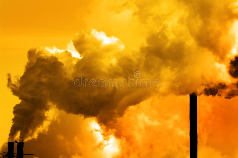 Pollution Air Quality Factory Smoke Pumping into Atmosphere Environment ...