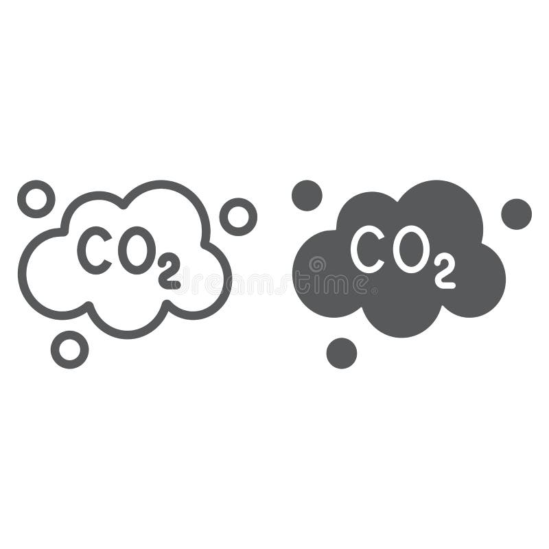Pollution Co2 Line and Glyph Icon, Ecology and Dioxide, Co2 Emissions ...