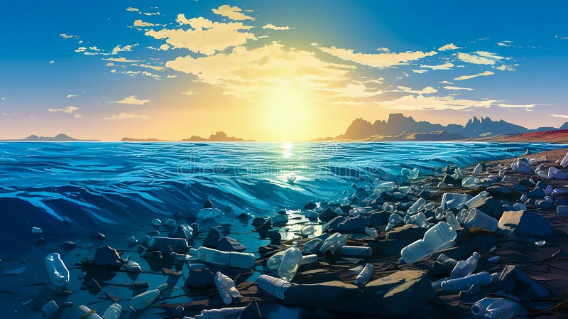 Pollution of Coastline of Sea, Beach by Plastic Garbage. Problem with ...