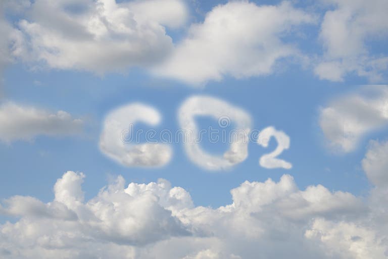 CO2 written with clouds stock image. Image of formula - 137832097