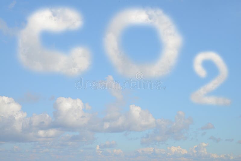 CO2 written with clouds stock illustration. Illustration of nature ...