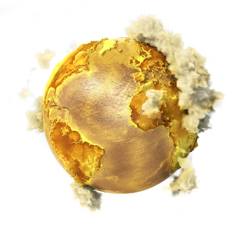 Pollution Planet. Earth with Trash in Form of Continents Stock ...