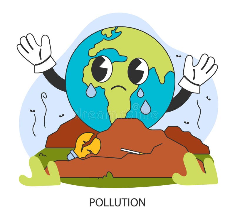 Pollution. Contamination with Waste Stock Vector - Illustration of ...
