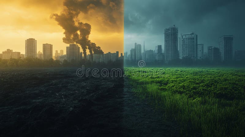 Pollution Destroying Earth and Nature Fighting Back Dividing the ...