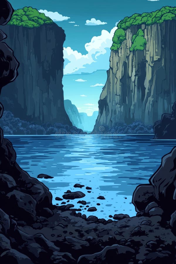 Pollution Disrupts the Serene Landscape of Cliffs and Water, Revealing ...