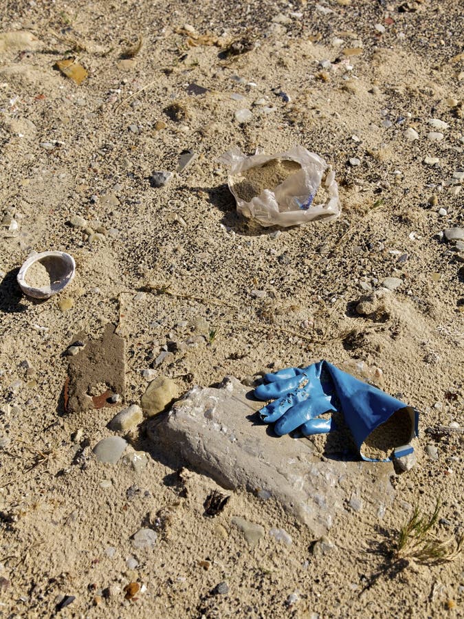 Rubber Pollution. Old Car Tires, Wheels, in the Old Dry Cracked Earth ...