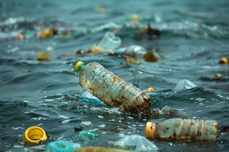 Pollution of the Environment Concept, Plastic Garbage in the Sea Stock ...