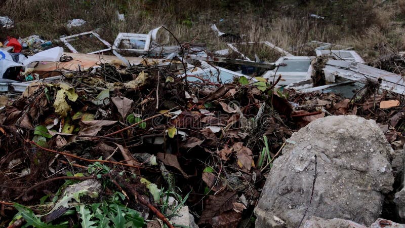 Garbage Dump Pollution. stock video. Video of land, destruction - 211021389