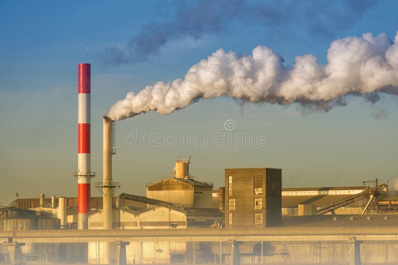 Pollution of a factory stock photo. Image of outdoor - 64431098
