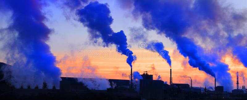 Pollution Factory Smoke in Air with Sky Bad for the Environment Stock ...