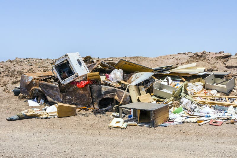 Pollution by Garbage and Old Rusty Editorial Stock Photo - Image of ...