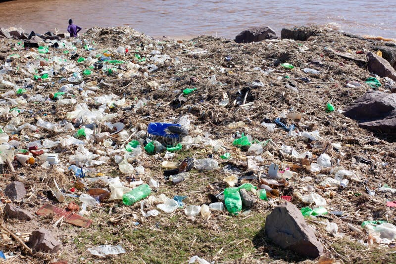 Pollution Garbage Plastic Waste River Stock Photo - Image of public ...