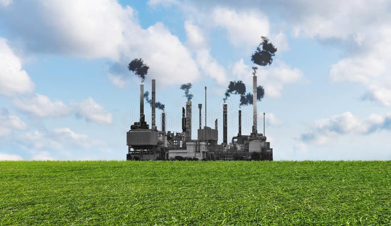 Pollution and Global Warming Concept. Toxic Factory Make Air Pollution ...