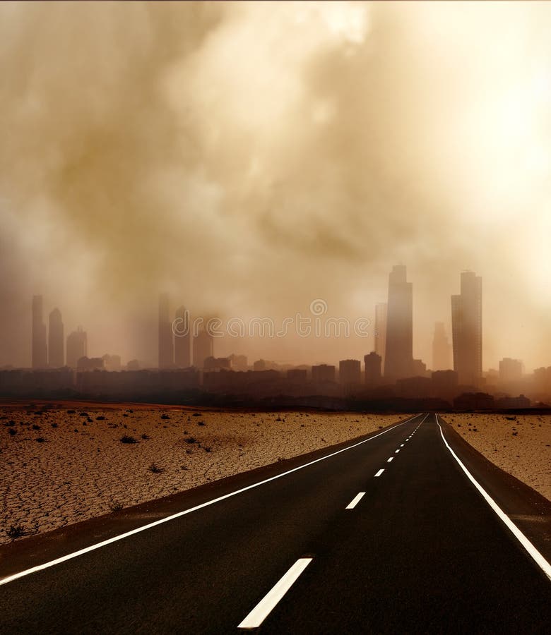 Pollution, Global Warming and the Road Stock Image - Image of concept ...