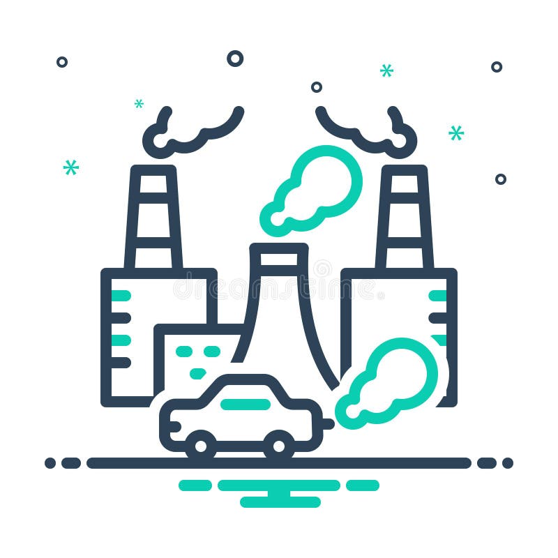 Mix Icon for Pollution, Contamination and Factory Stock Illustration ...