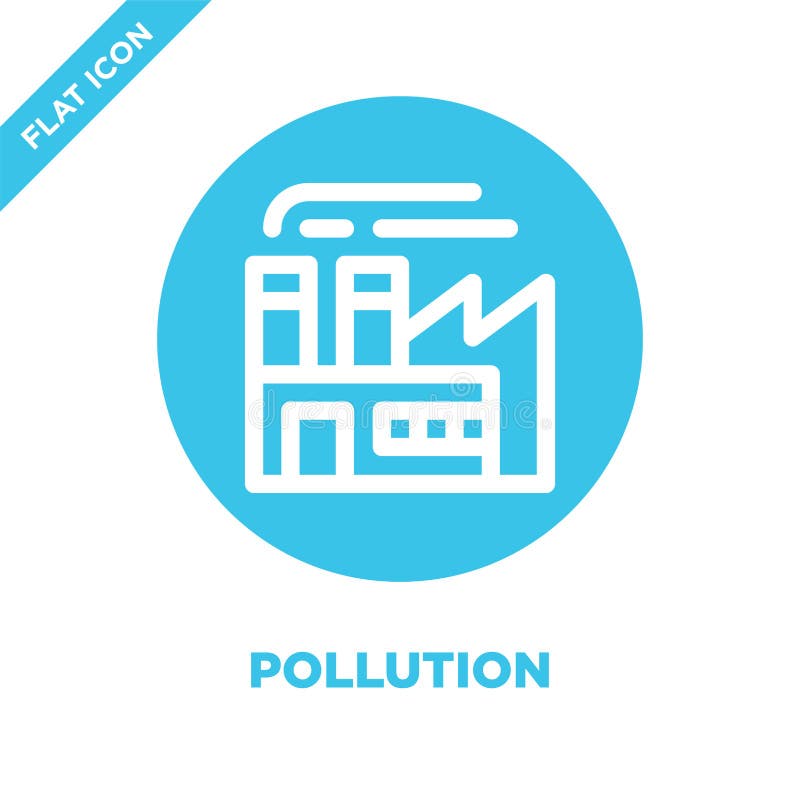 Pollution Icon Vector. Thin Line Pollution Outline Icon Vector ...