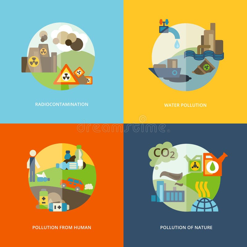 Pollution Icons Flat stock vector. Illustration of diffuse - 44040302 Pollution Icons Flat stock vector. Illustration of diffuse - 44040302