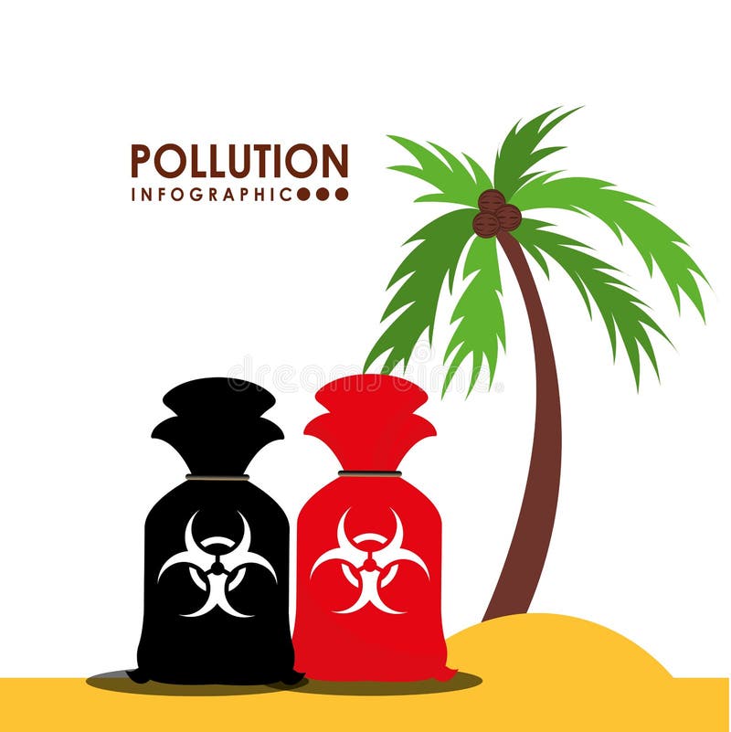 Pollution Infographics Design Stock Vector - Illustration of graph ...