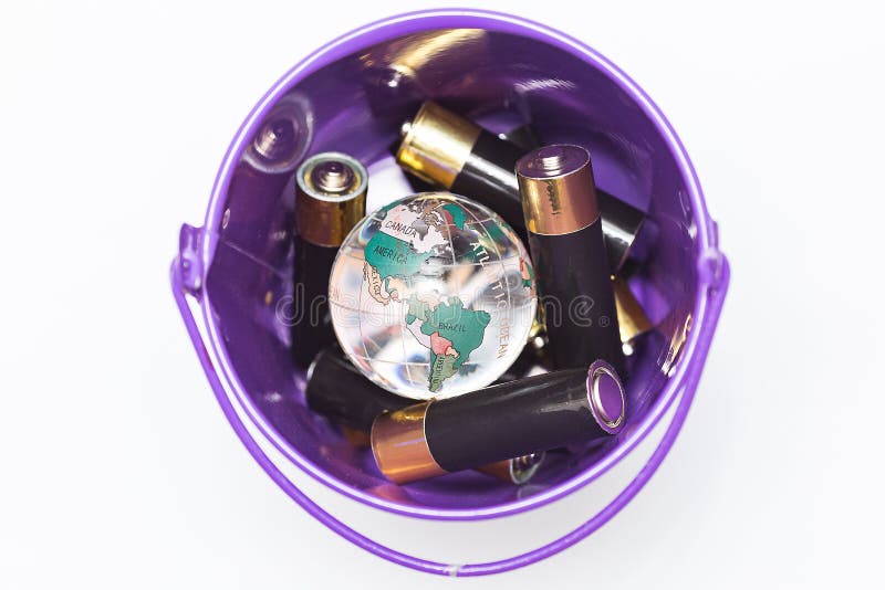 Pollution of Planet with Batteries. Ecology and Zero Waste Concept ...