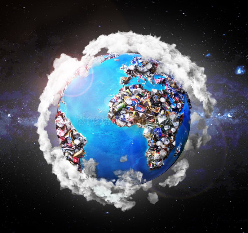 CO2 Air Pollution Planet Earth. Growing Graph of Damage Climatic ...