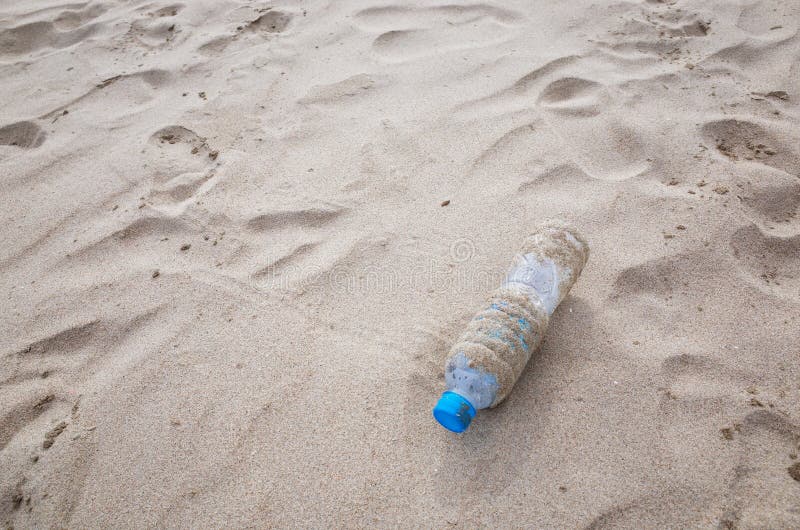 Garbage on Beach Sand, Conserve the Environment and Nature Stock Photo ...