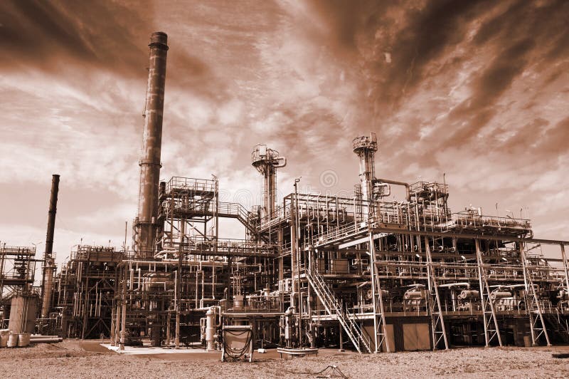 Pollution, Refinery and Fuel Stock Image - Image of industry ...