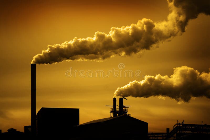 Air Pollution from Smoke Coming Out of Factory Chimneys. Stock Photo ...