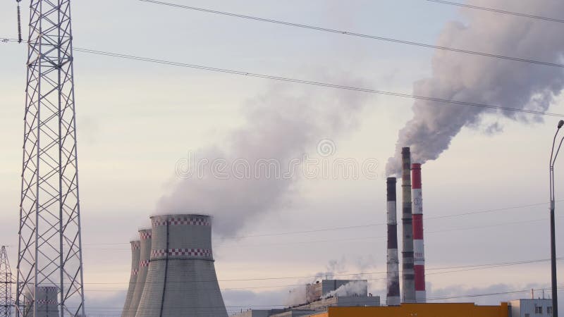 Air Pollution, Smoke and Steam Discharged from a Coal Powered ...