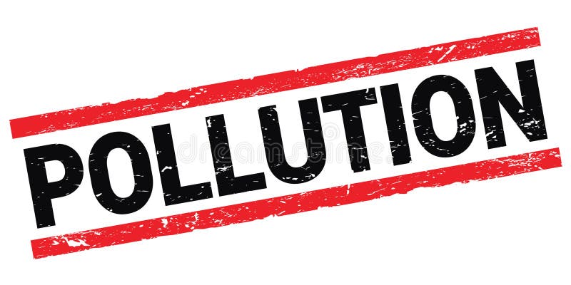 POLLUTION Text Written on Blue-black Rectangle Stamp Stock Illustration ...