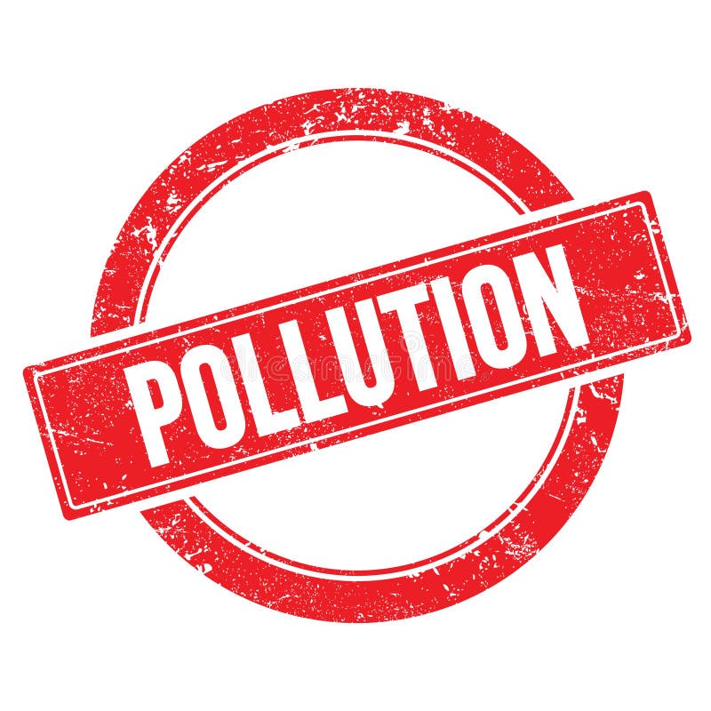 POLLUTION Text Written on Blue-black Rectangle Stamp Stock Illustration ...