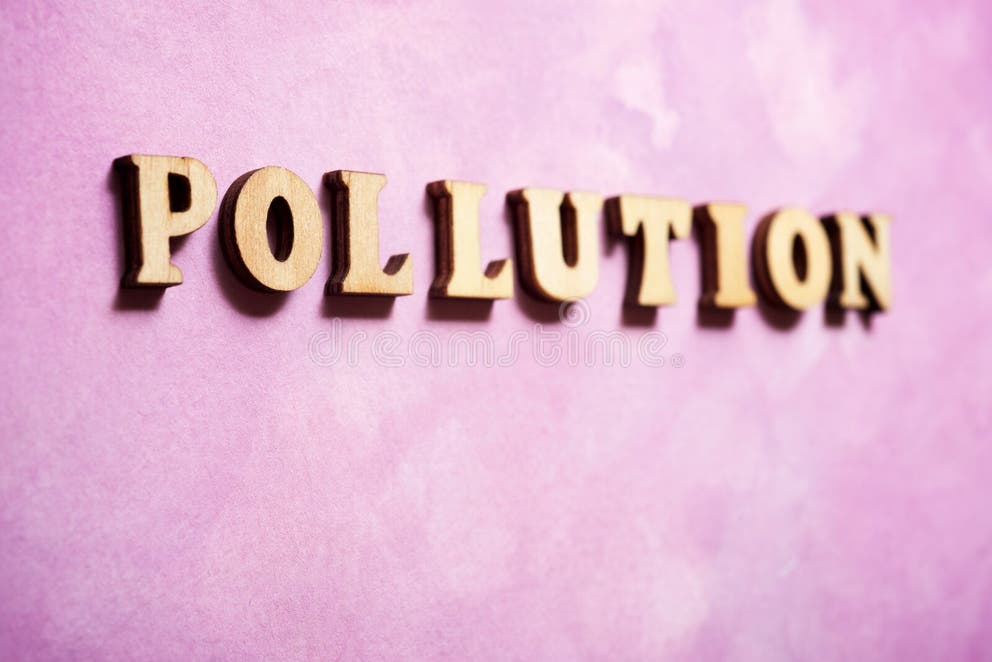 Pollution text view stock photo. Image of concept, advertising - 182627098