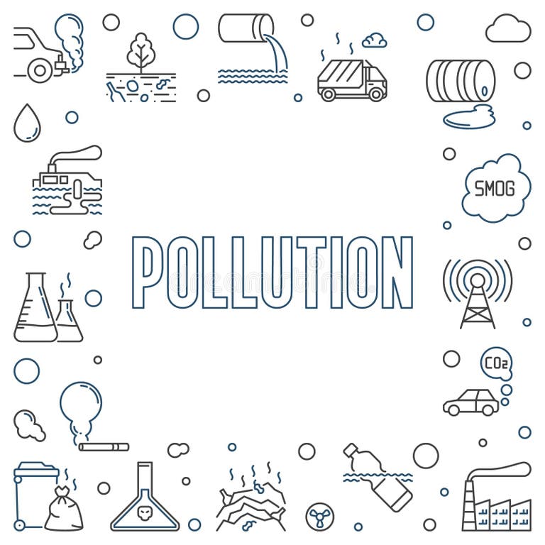 Pollution Vector Concept Minimal Linear Frame or Background Stock ...