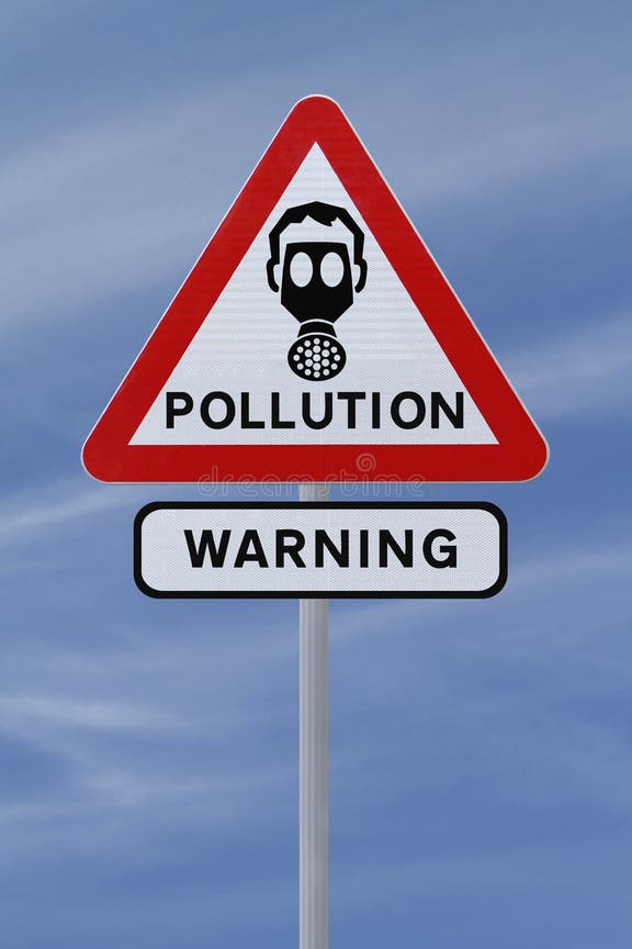 Pollution Warning Sign stock photo. Image of caution - 25771574