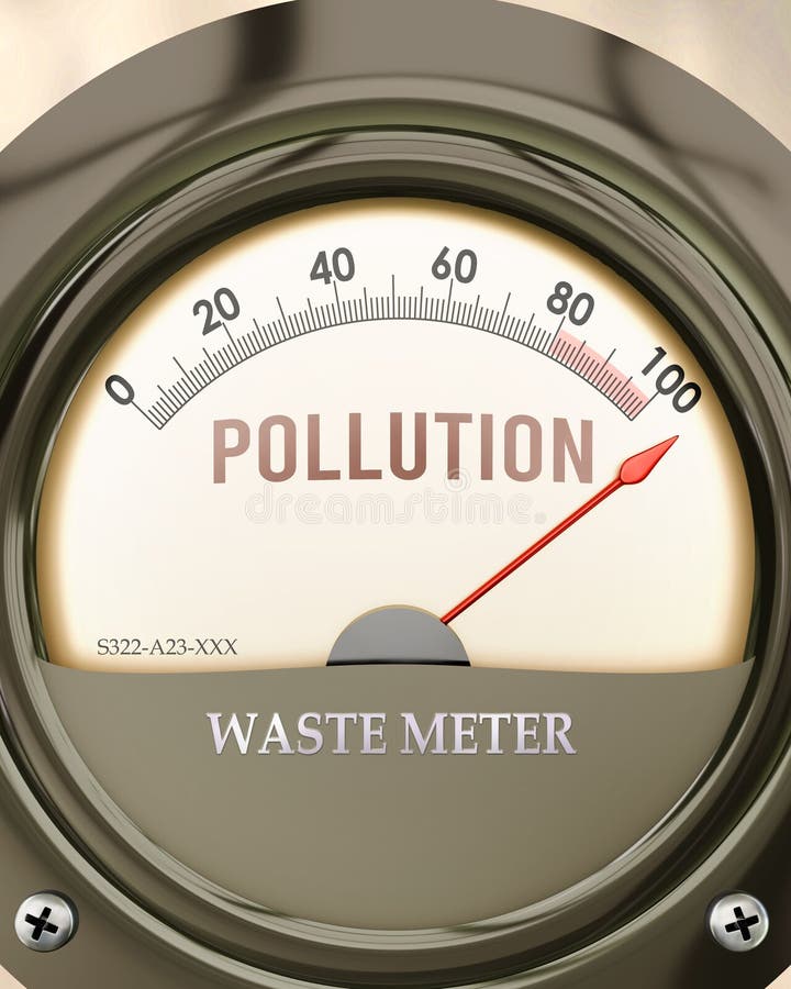 Pollution and Waste Meter that is Hitting a Full Scale, Showing a Very ...