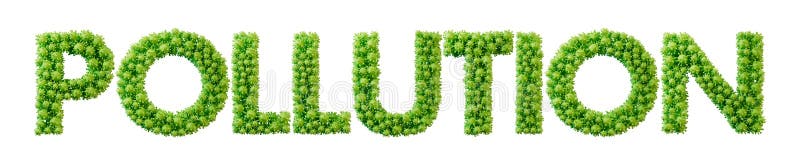 Pollution Word Made from Green Bacteria Cell Molecule Font. Health and ...