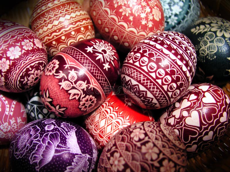 Polnische Ostereier stockfoto. Bild von gefärbt, nahaufnahme - 89124