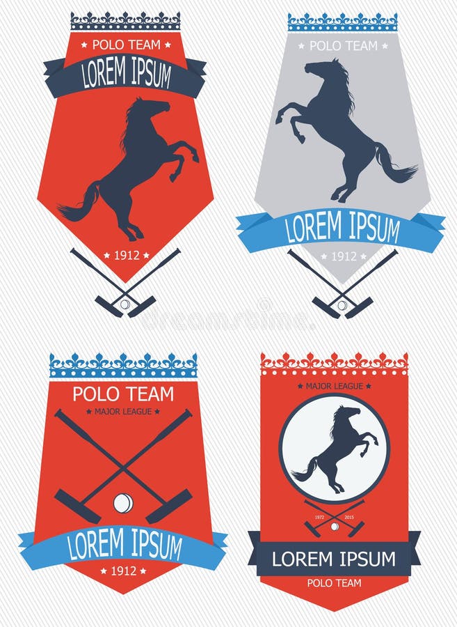 Polo club emblems stock vector. Illustration of band - 48657483