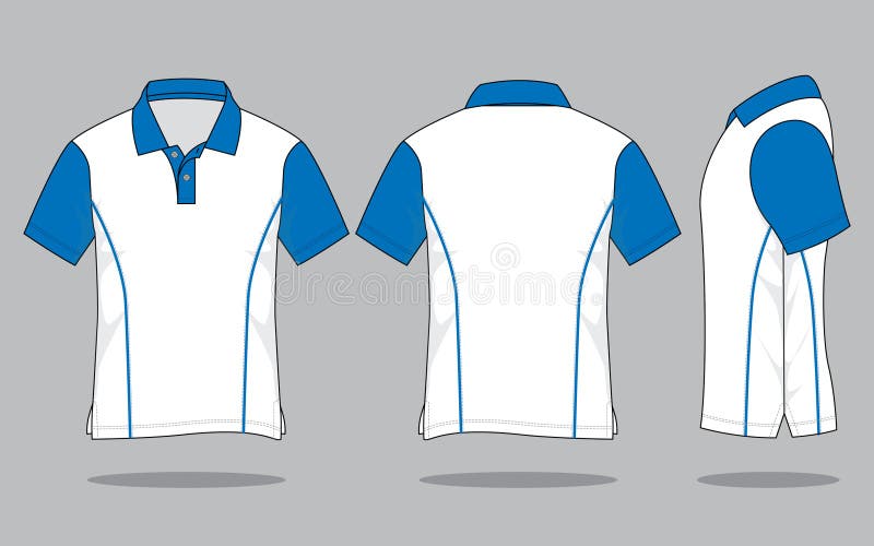 Two Tone Polo Shirt Design Vector with White and Blue Color Stock ...