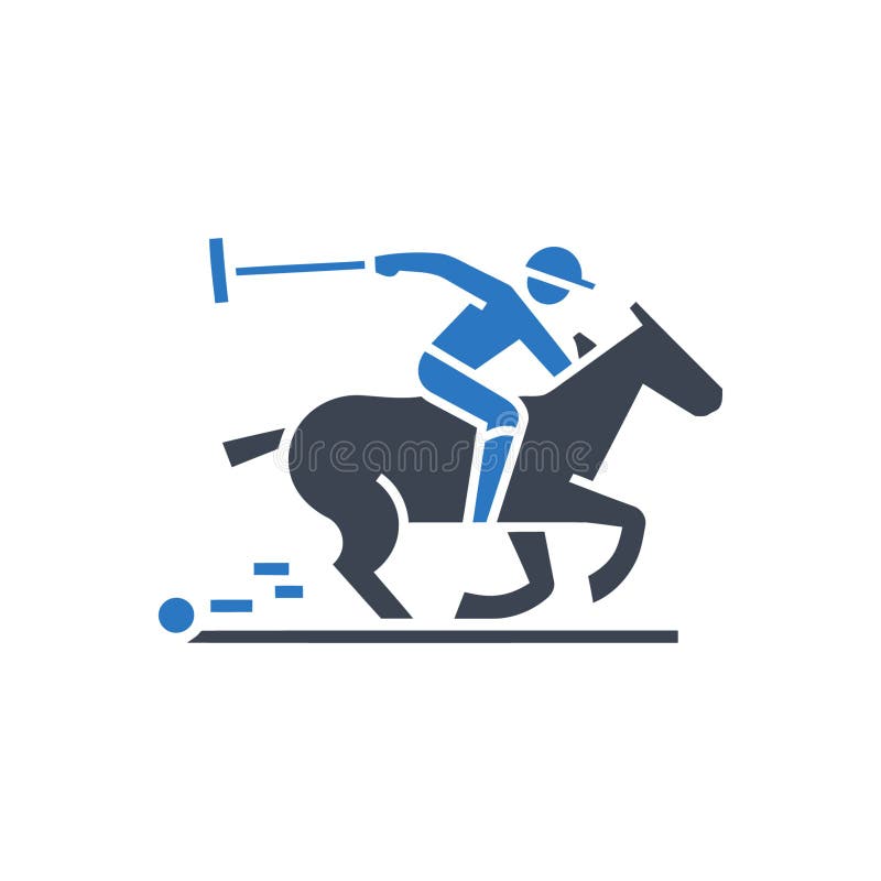 Polo Player Action Icon stock vector. Illustration of competition ...