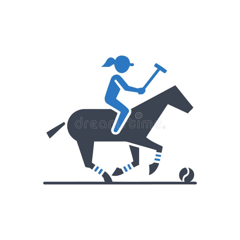 Polo Player Icon stock vector. Illustration of player - 374474356