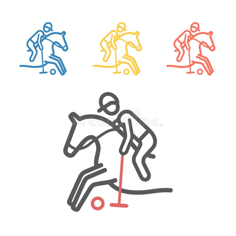 Polo Player Line Icon. Vector Signs for Web Graphics. Stock Vector ...