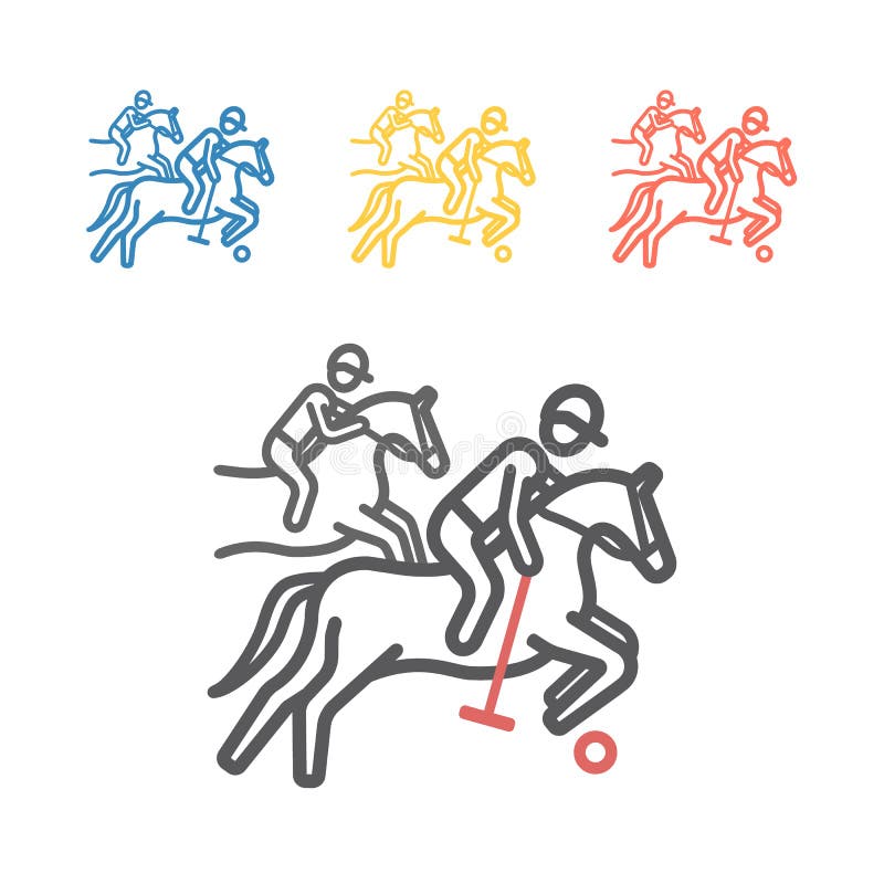 Polo Helmet Line Icon. Vector Sport Signs for Web Graphics. Stock ...