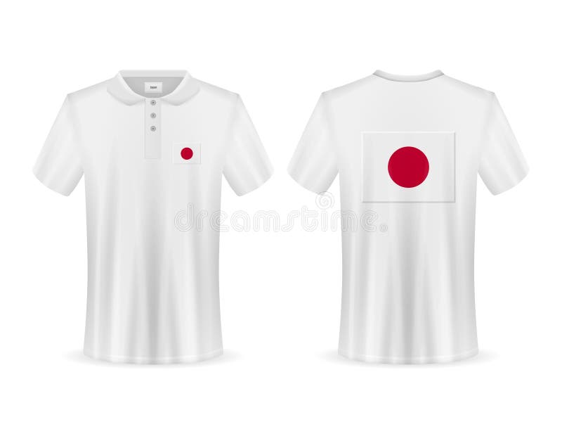 Polo shirt with Japan flag stock vector. Illustration of cotton - 308658125