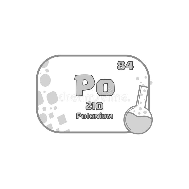 Polonium Element Icon. Number Eighty Four. Vector Po Symbol. Periodic ...