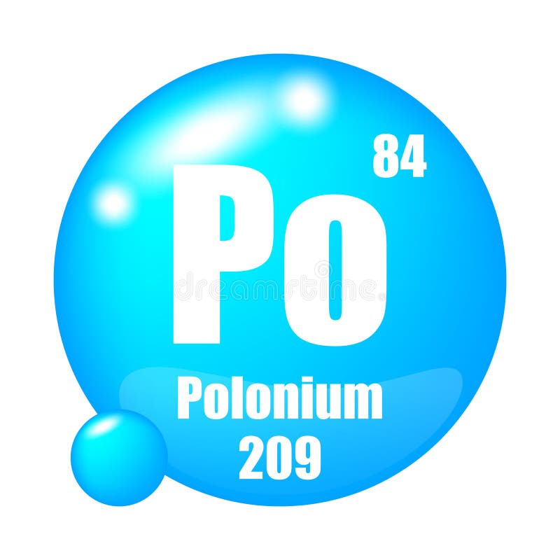 Polonium Icon. Po Chemical Element. Atomic Number 84. Mass 209. Blue ...