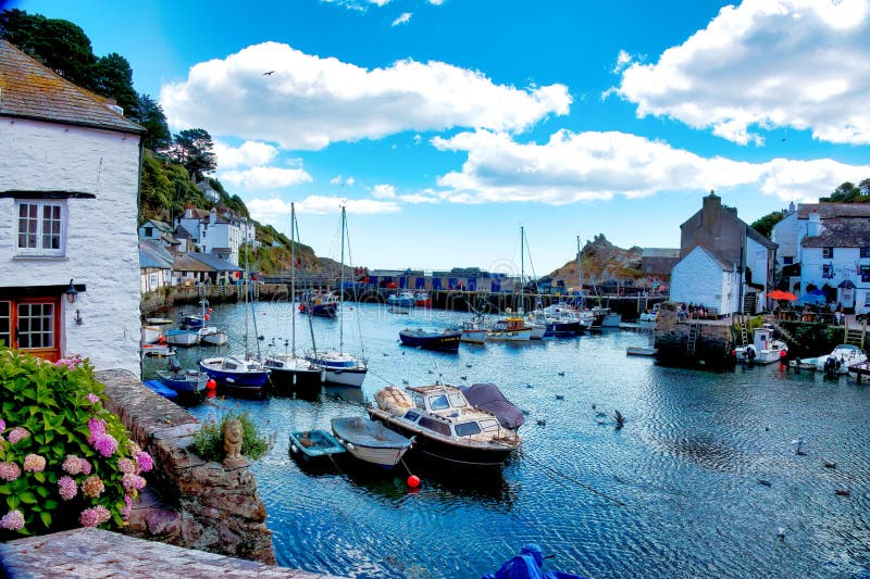 Polperro Cornwall England editorial image. Image of waterway - 254914450