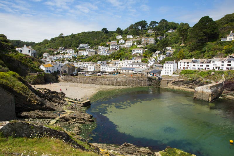 View of Polperro from Rocks at Entrance To Cornwall Fishing Village ...
