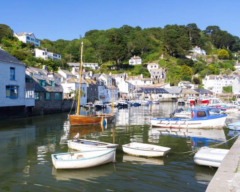 Polperro Harbour Cornwall England Stock Photo - Image of british ...